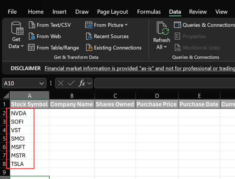How To Create An Excel Stock Portfolio Tracker In 10 Minutes