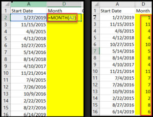 How To Get Month Year Quarter And Day From Date In Excel | Office Tech ...