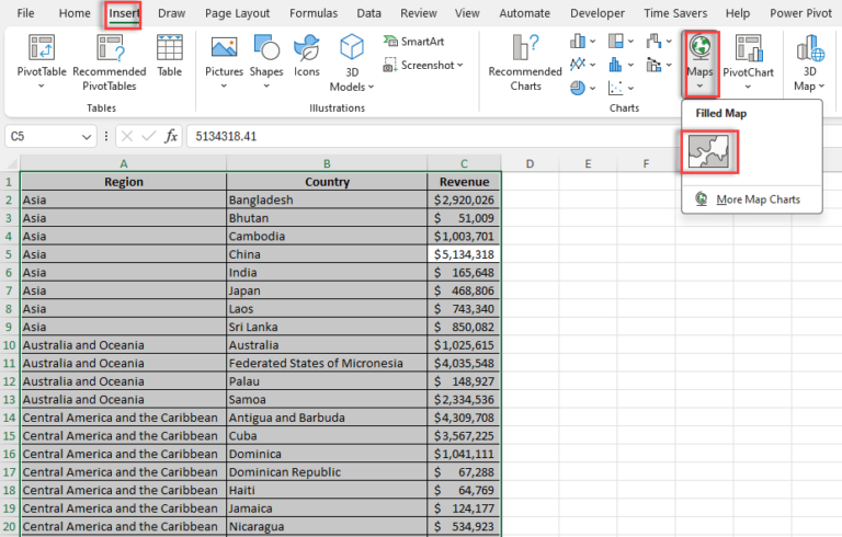 How To Create A Map Chart In Excel | Step-by-Step Guide