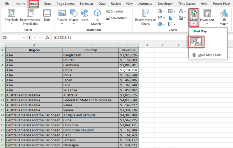 How To Create A Map Chart In Excel | Step-by-Step Guide